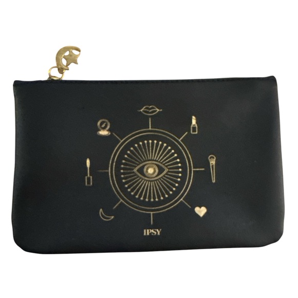 ipsy | Bags | Ipsy Glam Bag Black And Gold Cosmetic Pouch | Poshmark